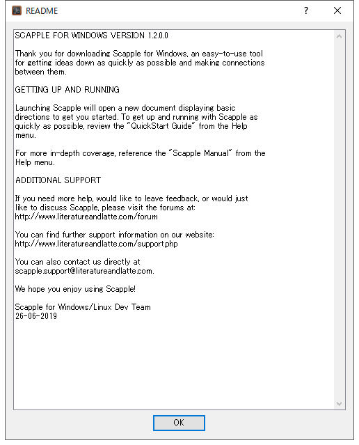 Windows版Scappleが1.2.0にアップデート – S2ファンサイト